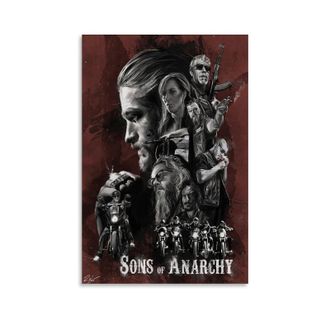 Generic Sons-of-Anarchy Vintage Vintage Leinwand Poster Wandkunst Dekor Drucke Poster Moderne Leinwand Kunst Bilder F&uuml;r Wohnzimmer Schlafzimmer 24x36inch(60x9