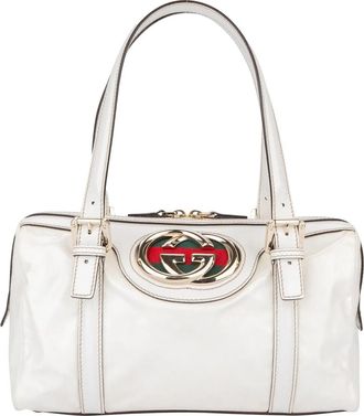 Gucci Crossbody Bags - Gucci White Leather GG Britt Handbag - Gr. unisize - in Bunt - f&uuml;r Damen