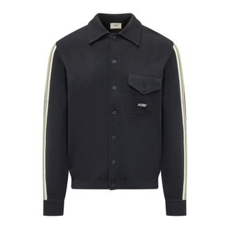 Autry Homme, Pulls, Bleu, Taille: S Veste chemise en maille de viscose