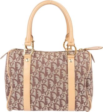 Dior Crossbody Bags - Christian Dior Trotter Monogram Boston Handbag - Gr. unisize - in Beige - f&uuml;r Damen