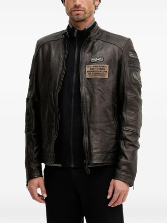 Aeronautica appliqu&eacute; brown jacket - Marron