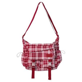 Generic Sac &agrave; bandouli&egrave;re polyvalent en nylon pour femme, grande capacit&eacute;, sac fourre-tout &eacute;l&eacute;gant &agrave; carreaux, multi-compartiments pour voyage, rendez-vous, t