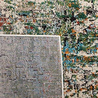 Safavieh Zeitgen&ouml;ssische Teppich f&uuml;r Wohnzimmer, Esszimmer, Schlafzimmer - Madison Collection, Kurzer Flor, Silber und Elfenbein, 122 x 122 cm