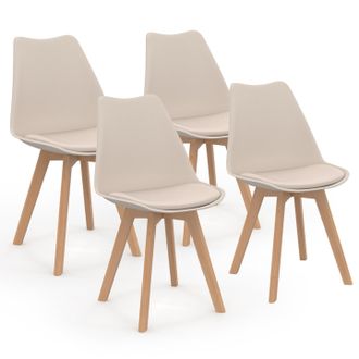 IDMarket Set Di 4 Sedie Da Pranzo Scandinave Sara Beige