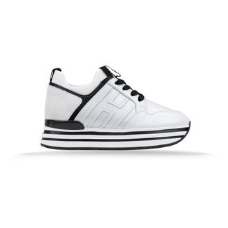 Hogan Leder-Sneaker mit Wildleder-Eins&auml;tzen - - Shoes - Damen - Wei&szlig; - 36 1/2 EU