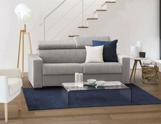Dmora Talamo Italia - 2-Sitzer Schlafsofa Afra, Wohnzimmersofa mit drehbarer Öffnung, verstellbare Kopfstützen und Standardarmlehnen, 100 % Made in Italy, 1