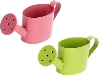 Happyyami 2Stücke Mini Gießkanne Deko aus Metall für Puppenhäuser und Miniatur-szenen für Kinderzimmer und Garten und Korrosionsbeständig