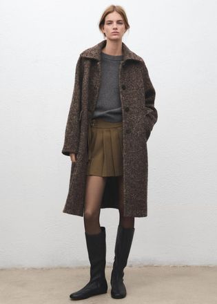 Mango Jupe pliss&eacute;e courte avec boucles marron - Femme - 32 - MANGO