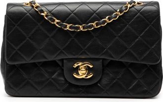 Chanel 1991-1994 Small Classic Lambskin Double Flap shoulder bag - Schwarz