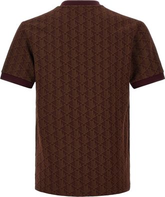 Lacoste Geometric Jacquard T-Shirt - Brown