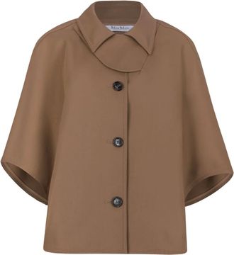 Max Mara Femme, Blouses et Chemises, Brun, Taille: 40/42 FR Box Crop Cape