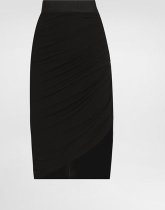 Dolce & Gabbana Asymmetrischer Rock Mit Drapierung Aus Jersey - Frau R&ouml;cke Schwarz Viskose 36