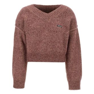 Rotate Strickpullover mit V-Ausschnitt - - Knitwear - Damen - Rot - XS
