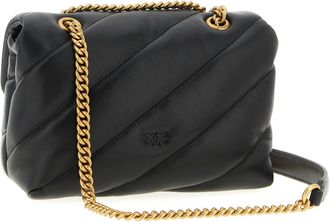 Pinko Quilted Nappa Leather Crossbody Bag - Black