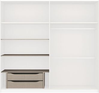 KIYDOO home24 Zubehörpaket Schwebetürenschrank 226cm Beige Classic Spanplatte, bedruckt & lackiert