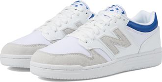 New Balance Unisex-Adult BB480 V1 Court Sneaker, White/Atlantic Blue, 13.5 Wide Women/12 Men