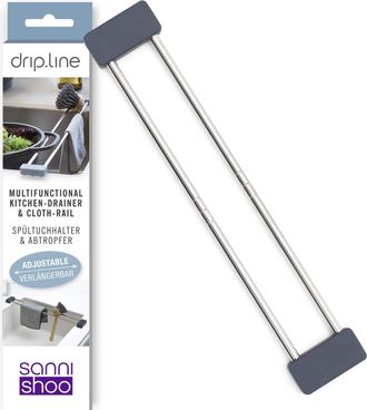Sanni Shoo drip.line - multifunktionaler Spülen-Abtropfer, Spültuchhalter, Ordnungshelfer, Spülbecken- Organizer, Abtropfgestell, Utensilien-Halter, Caddy - das 