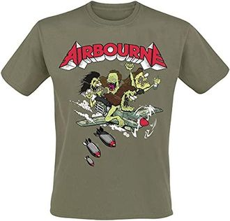 Metallica Airbourne Nitro Homme T-Shirt Manches Courtes Olive M, 100% Coton, Regular/Coupe Standard