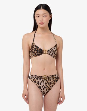Moschino Slip de bain en lycra imprim&eacute; - Marron