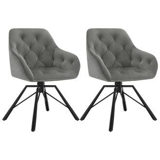 Woltu Esszimmerst&uuml;hle drehbar 2er Set, Armlehnst&uuml;hle 360&deg; Drehbar, Essst&uuml;hle, K&uuml;chenst&uuml;hle, Polsterst&uuml;hle, Armlehnst&uuml;hle f&uuml;r Esszimmer, K&uuml;che, mit Metallbei