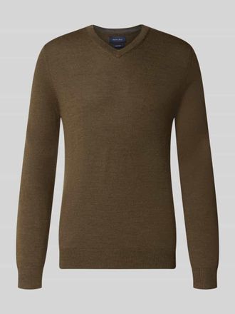 Christian Berg Strickpullover aus Woll-Mix mit V-Ausschnitt