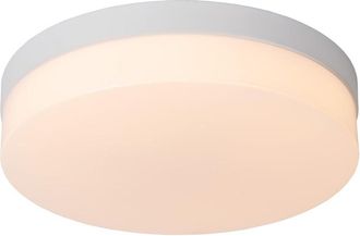 Lucide Biskit - Deckenleuchte Badezimmer - ø 28 cm - led - 1x18W 2700K - IP44 - Bewegungssensor - Weiß - Lucide