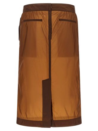 Saint Laurent Colorblock Nylon Skirt - Caramel