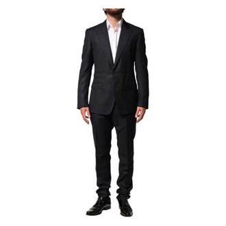Dolce & Gabbana Einreihiger 2-teiliger Anzug - - Suits - Herren - Schwarzk - 4XL