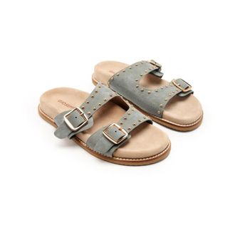 Gioseppo Nieten Leder Sandale mit Doppel-Schnalle - - Shoes - Damen - Grau - 41 EU