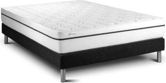 VITALIT Ensemble Vital Spa 160 x 200 cm sommier Kit Noir | Epaisseur : 24 cm | Confort : Ferme