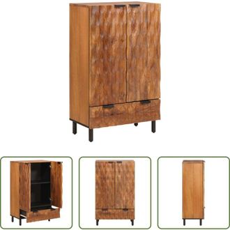 vidaXL Hochschrank Akazienbraun - Highboard mit T&uuml;r Akazienbraune Oberfl&auml;che 60 x 33 x 100 cm