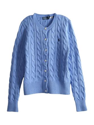 Ralph Lauren Cable-Knit Cotton Cardigan - Blue