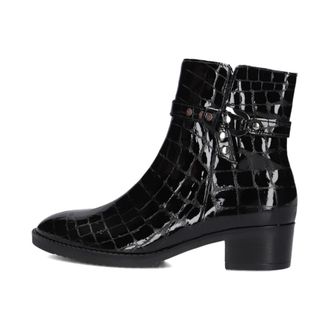 Gabor Schwarze Kroko-Print Stiefeletten - - Shoes - Damen - Schwarzk - 38 EU