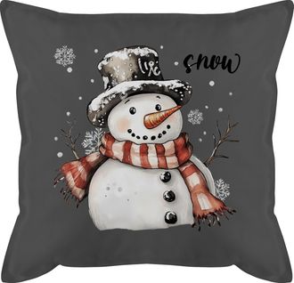 Shirtracer Kissen 50x50 - Weihnachtskissen Christmas Geschenke - Geschenk Weihnachten Schneemann Motiv Schneemann Geschenk Winter Geschenkidee Weihnachten I Wint