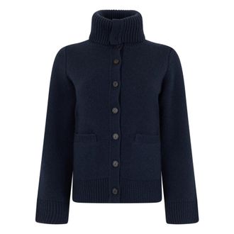 Vince Strickjacke mit hohem Kragen - - Knitwear - Damen - Blau - M