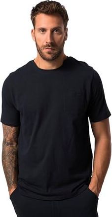 JP1880 824250 T-Shirt pour Homme Grandes Tailles Grandes Tailles L-8XL à Manches mi-Longues, Jersey flammé, col Rond, jusquà 8 XL, Bleu Marine, L