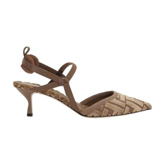 Fendi Jacquard Slingback Pumps - - Shoes - Damen - Braun - 37 EU