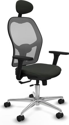 Piqueras y Crespo Ergonomischer B&uuml;rostuhl, Lendenwirbelst&uuml;tze, verstellbare Arme und festes Kopfteil, ausgestattet mit Syncro/Traslack und Schaumstoffeinspritzung, Roll