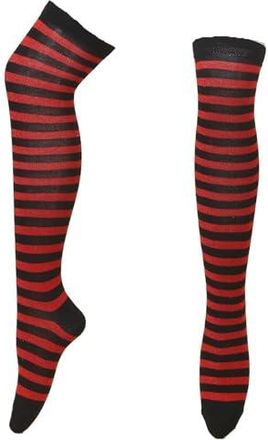 Generico Chaussettes hautes au genou ray&eacute; style sportif pour femme (2 paires), Sock 5, Taille Unique