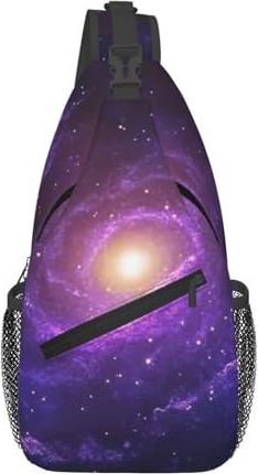 Generic Sac &agrave; bandouli&egrave;re violet cosmique galaxie sac &agrave; bandouli&egrave;re sac &agrave; dos de voyage sac &agrave; dos bandouli&egrave;re pour homme sac &agrave; dos de randonn&eacute;e