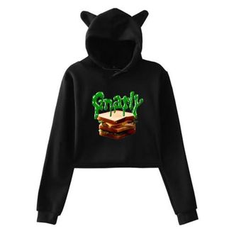 Generic Katseye Gnarly Merch Sweat à capuche avec oreilles de chat et manches longues pour femme, Noir, XXL