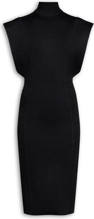 Alaia Femme, Robes, Noir, Taille: 36 FR Robe &agrave; col montant et manches courtes