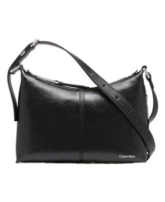 Calvin Klein Sac &agrave; bandouli&egrave;re Max Top Zip, noir/argent, taille unique