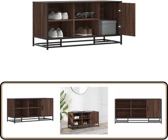 vidaXL Vidaxl - Schuhbank Braun Eichen-Optik 100x40x53,5cm Holzwerkstoff Metall