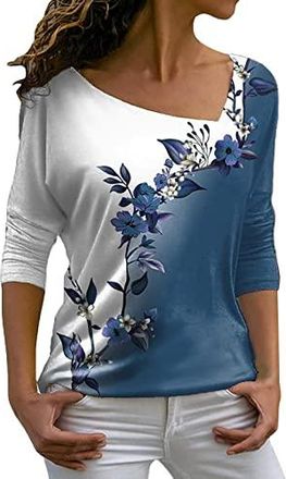 Generic Tunique pour femme 2026 - Marron Vert Bleu - Imprim&eacute; g&eacute;om&eacute;trique &agrave; carreaux - Manches longues - Style d&eacute;contract&eacute; boh&egrave;me ethnique - Col rond - Chemise