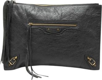 Balenciaga Pre-owned Vintage Clutch - Femme - Pre-owned - Gris - Taille: ONE Size