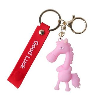 Generico Porte-cl&eacute;s cheval pour femme, breloque en caoutchouc souple de dessin anim&eacute; | Porte-cl&eacute;s Ann&eacute;e lunaire du cheval | Pour anniversaire, festival, Nouvel