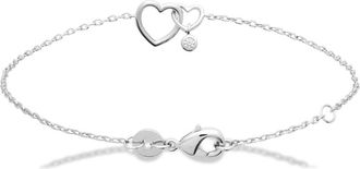 Brillaxis Bracelet double coeur et oxyde de zirconium