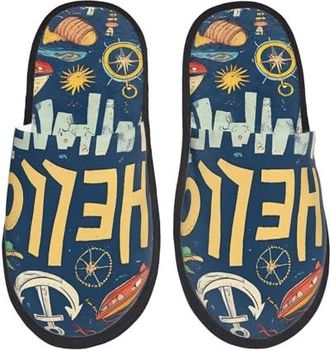 Generic Marine Nautique Unisexe Slippers Chaud Chaussons Antid&eacute;rapantes Pantoufles Pour Maison Hiver Ext&eacute;rieur L