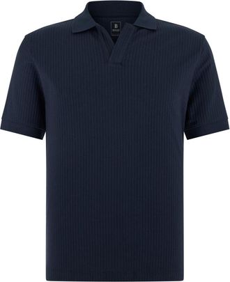 Boggi Milano Homme, Tops, Bleu, Taille: L Polo en Piqu&eacute; de Coton Pima Jacquard